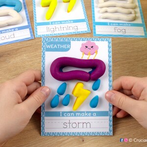 Weather Play Dough Mats. Printable Playdough Activity. Toddler ...