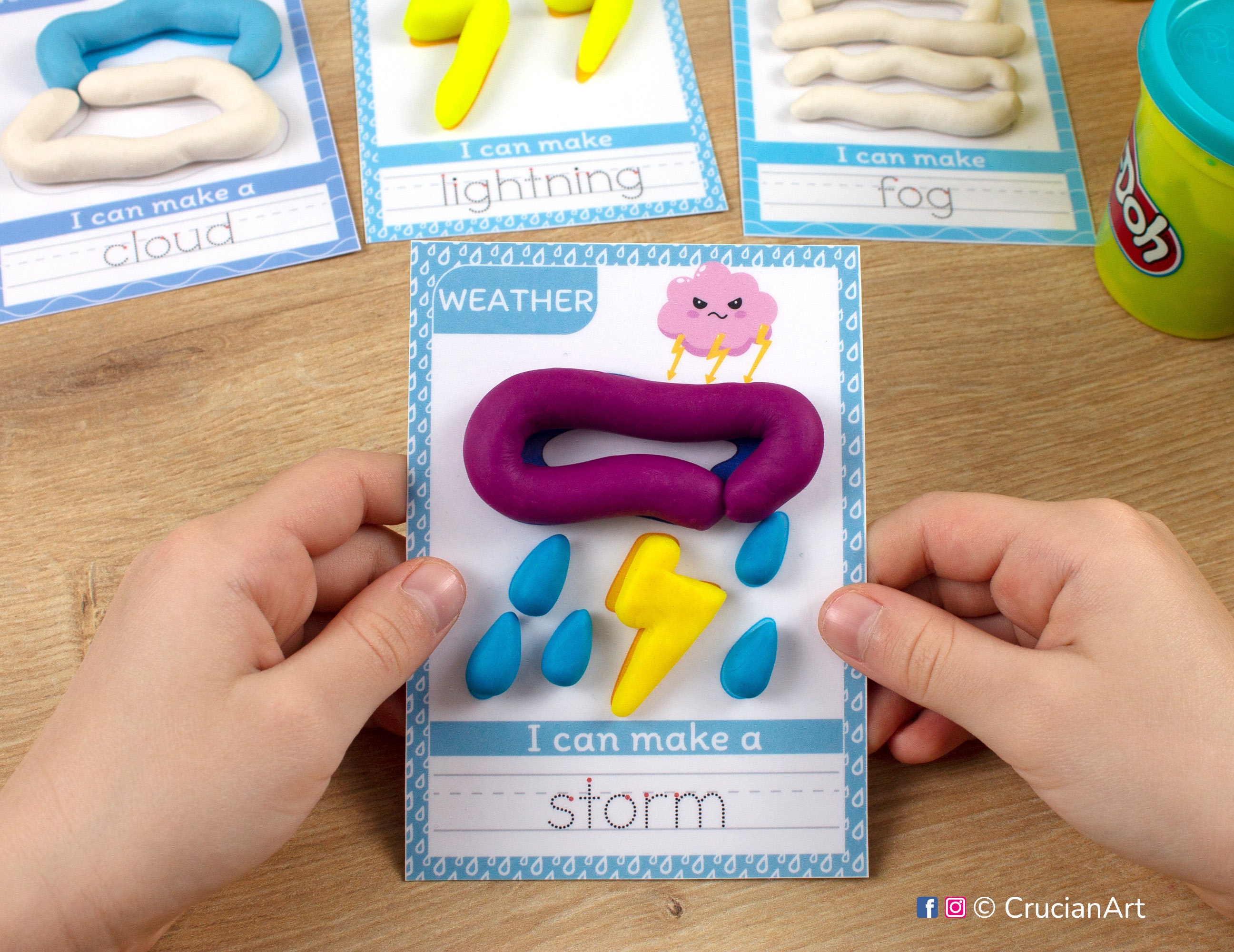 Weather Play Dough Mats. Printable Playdough Activity. Toddler ...