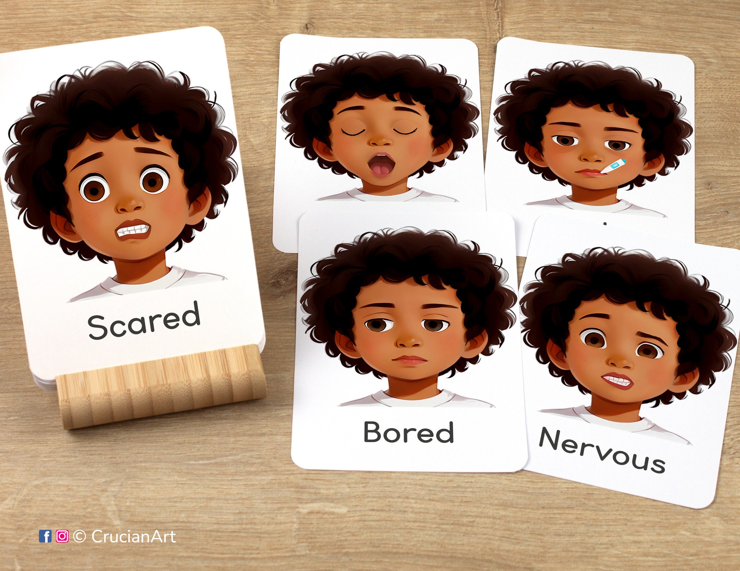 Emotion Flash Cards. Printable Flashcards for Boy: Explore Feelings ...