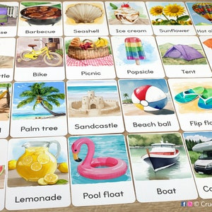 Summer Words 3-part Cards. Printable Learning Flashcards Activity ...