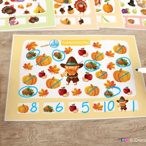 Thanksgiving Day I Spy Activity. Fall Counting Worksheets. Autumn I Spy ...