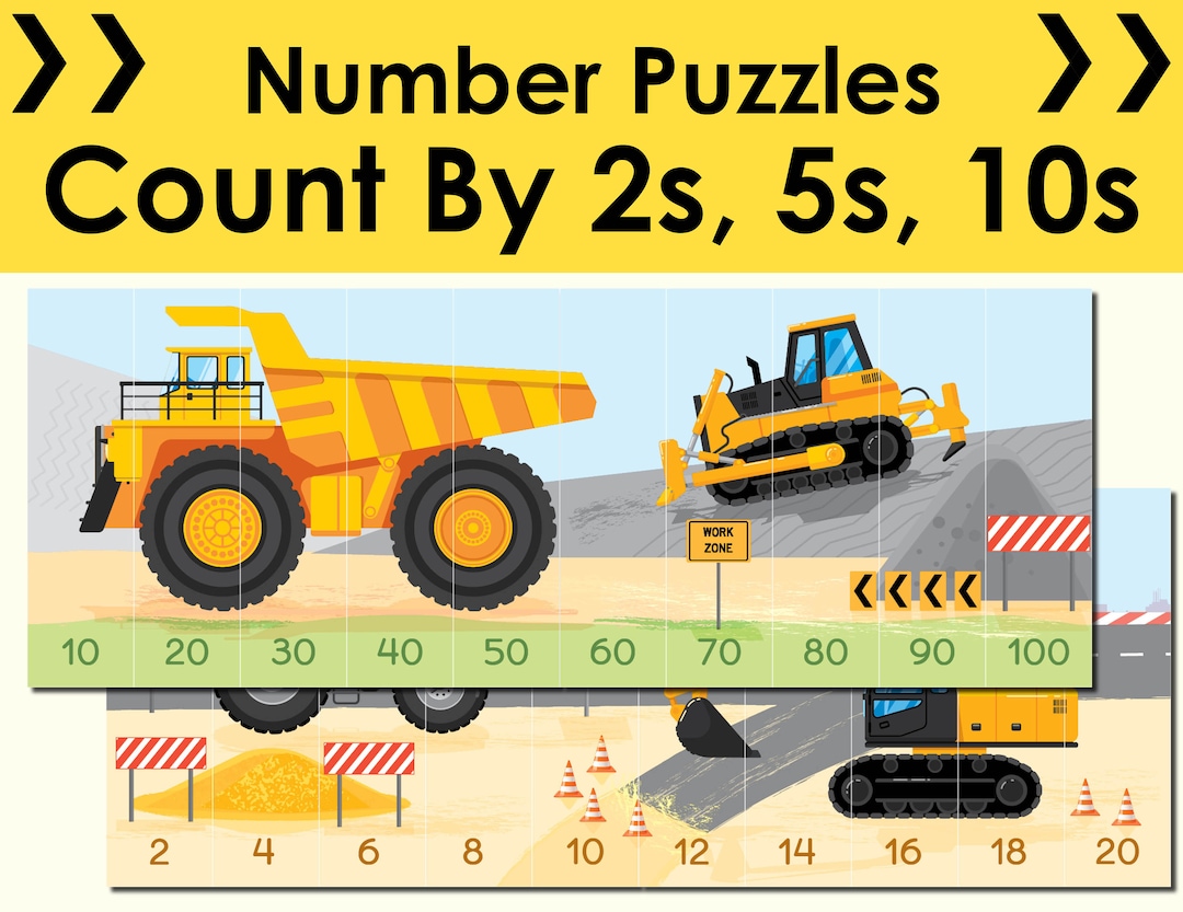 Skip Counting by 2s 5s 10s. Skip Count Puzzle. Printable - Etsy