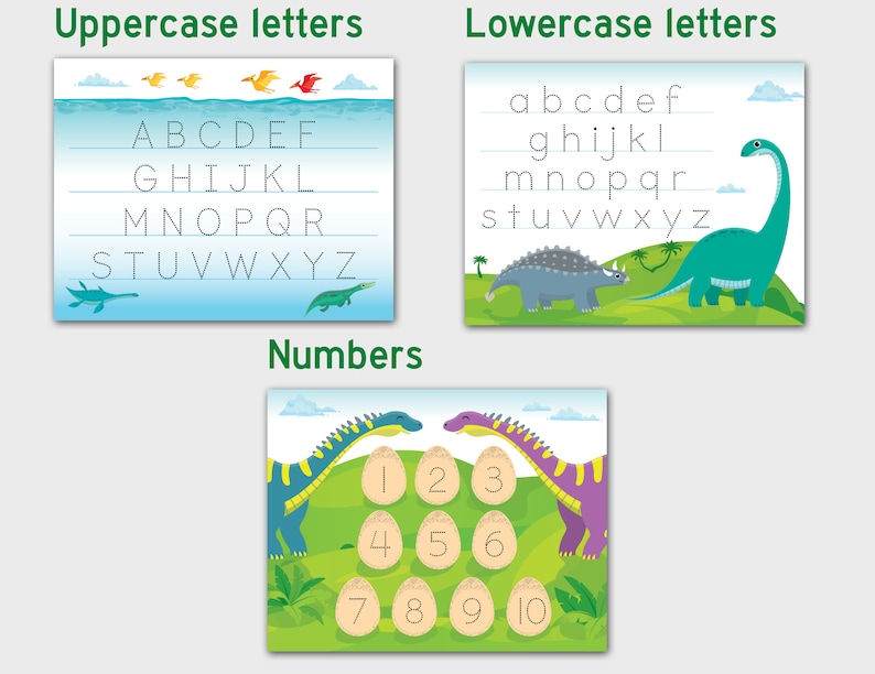 Custom Name Tracing Practice. Dinosaur Handwriting Trace Personalized ...