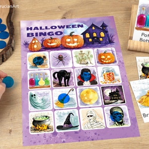 Halloween Themed Bingo Game: Printable Preschool, Kindergarten, Toddler ...