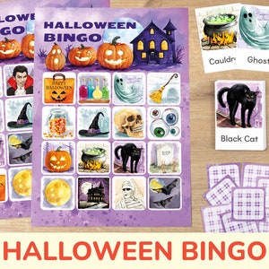 Halloween Themed Bingo Game: Printable Preschool, Kindergarten, Toddler ...