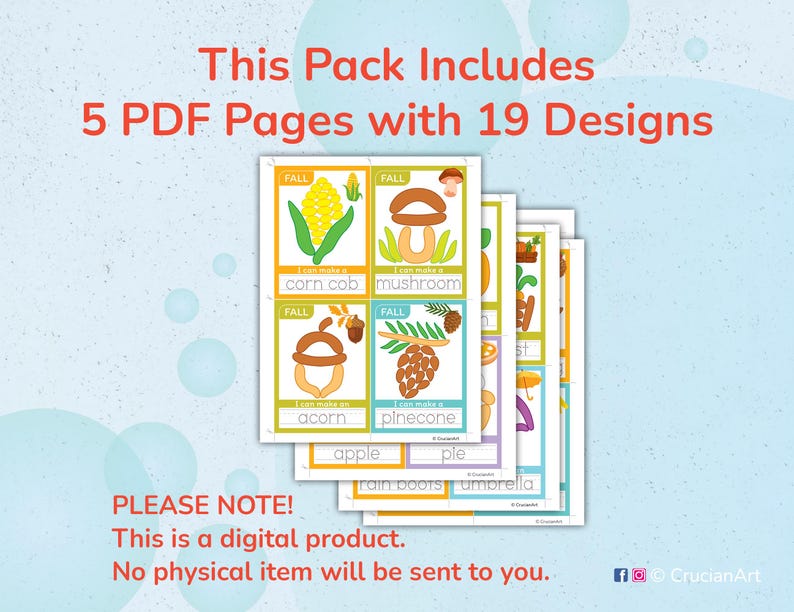 Fall Season Playdough Mats: Autumn Printable Play Dough Mat. Toddler ...