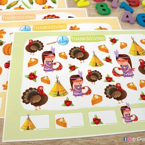 Thanksgiving Day I Spy Activity. Fall Counting Worksheets. Autumn I Spy ...