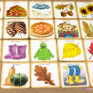Fall Theme Memory Game: Printable Toddler Preschool Matching Activity ...
