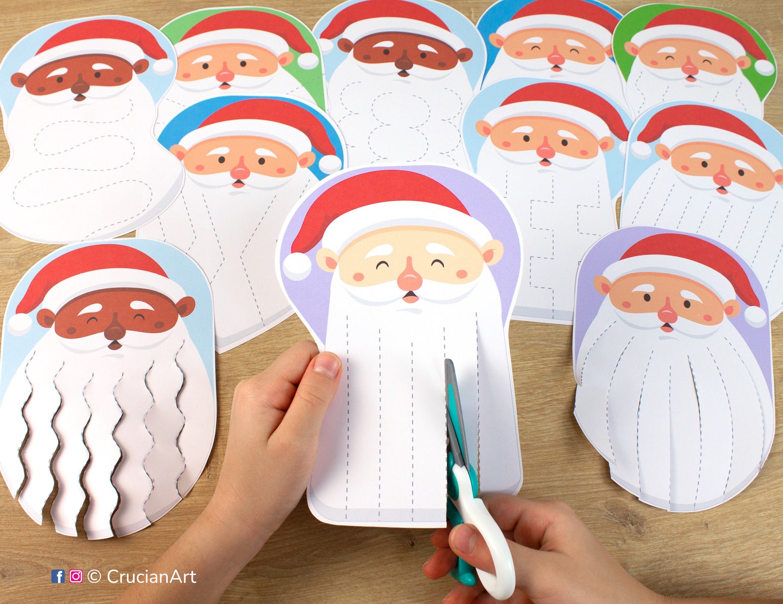 Santas Beard Cutting Activity. Christmas Scissor Skills - Etsy