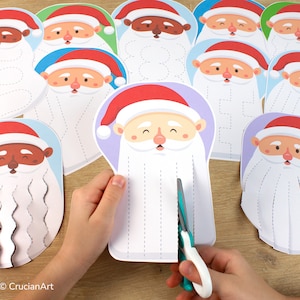 Santa’s Beard Cutting Activity. Christmas Scissor Skills Printable ...