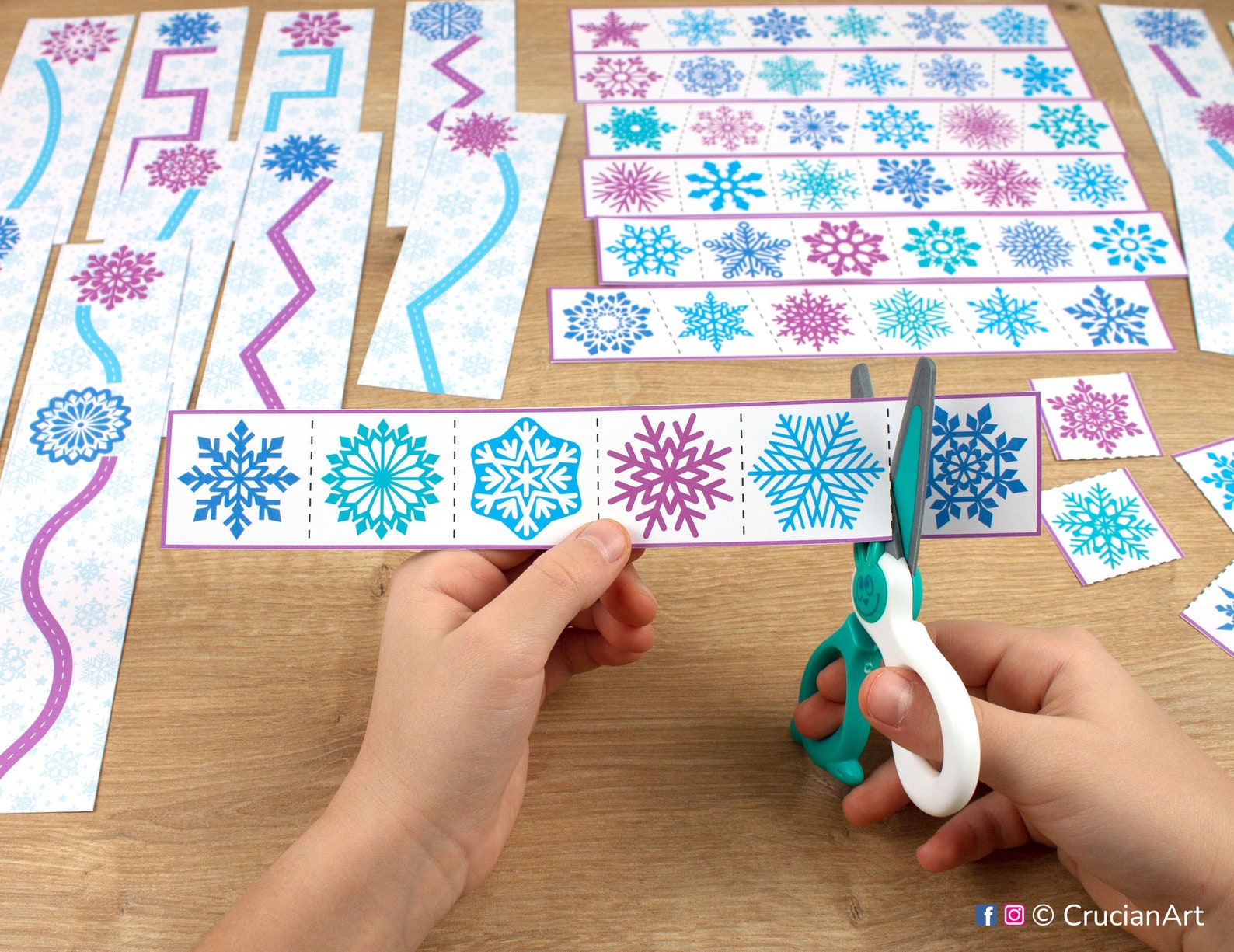 SNOWFLAKES Scissor Strips. Winter Unit Scissor Skills Activity ...
