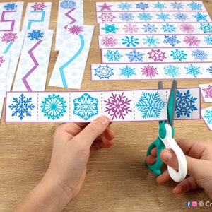 SNOWFLAKES Scissor Strips. Winter Unit Scissor Skills Activity ...