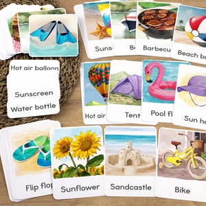 Summer Words 3-part Cards. Printable Learning Flashcards Activity ...