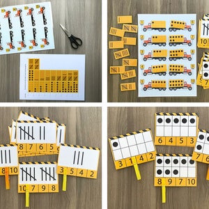 Count & Clip Cards | Construction Truck Count to 10 Homeschool ...
