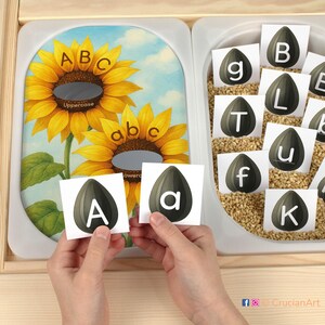 Sunflower ABC Alphabet Sorting Activity: Sort the Letters Flisat Insert ...