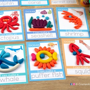 Ocean Animals Playdough Mats: Printable Play Dough Activity for Toddler ...