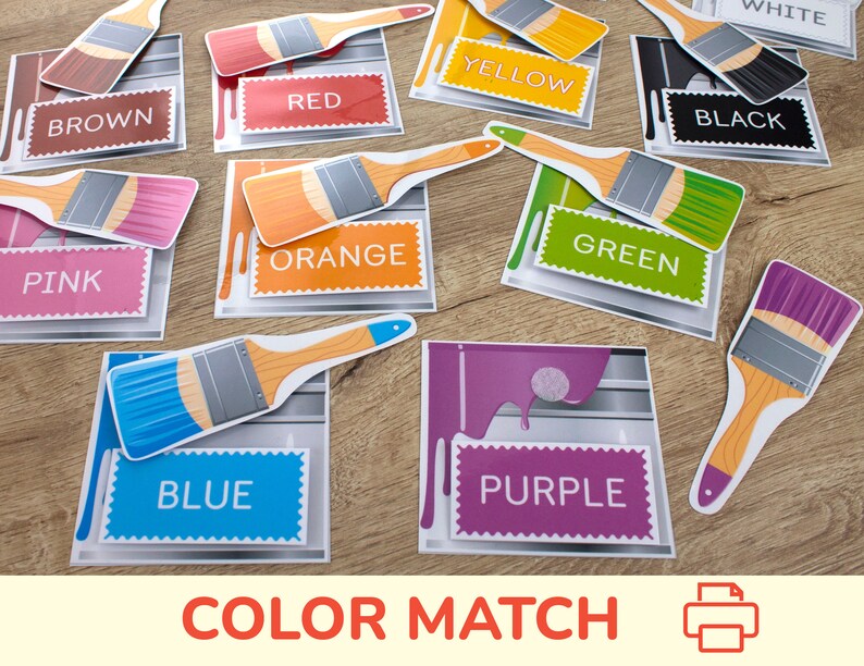 Paint Cans Colors Matching and Labeling Activity. Toddler and - Etsy