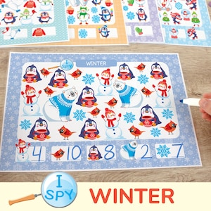 Winter I Spy Counting Activity. Seasonal Printable Count to 10 ...