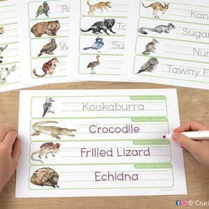 Australian Animals Tracing Strips: Printable Educational Activities ...