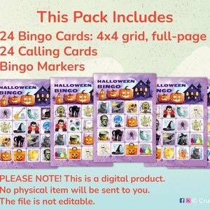 Halloween Themed Bingo Game: Printable Preschool, Kindergarten, Toddler ...