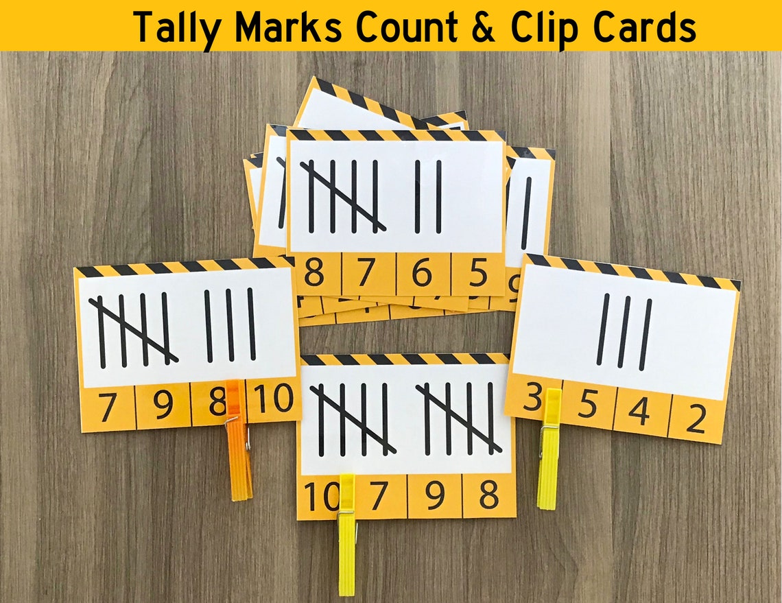 Count & Clip Cards Construction Truck Count to 10 | Etsy