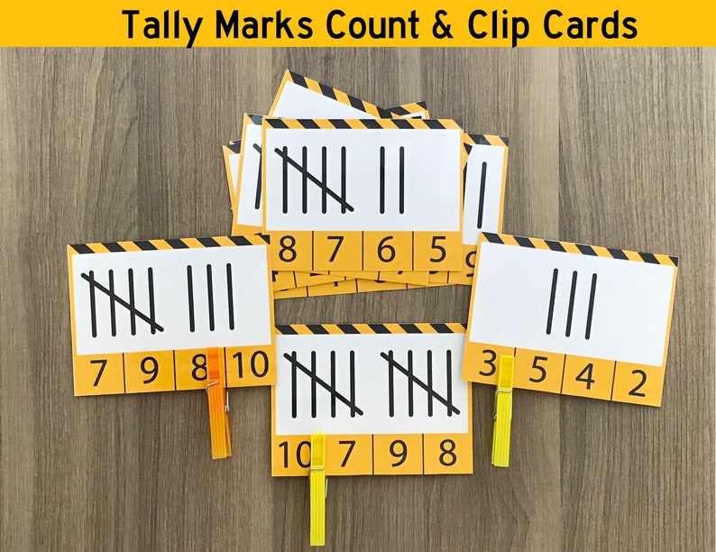 Count & Clip Cards Construction Truck Count to 10 | Etsy