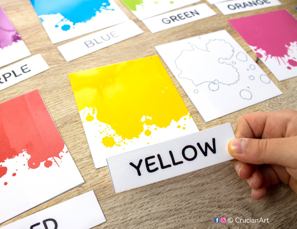 Color Printable Flashcards. Colors 3 Part Flash Card. Toddler | Etsy