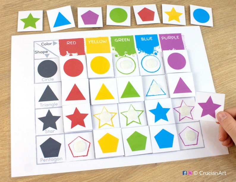 Shape & Color Sorting Printable Activity. Toddler Busy Book - Etsy