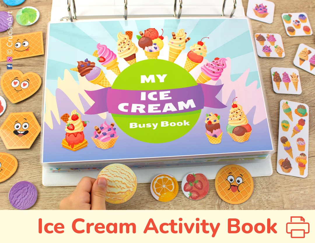 ICE CREAM Printable Busy Book. Preschool & Toddler Learning Activities ...