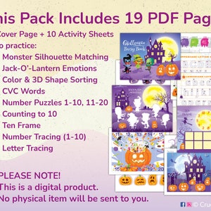 Halloween Busy Book: Preschool Printable Activity Book, Preschool ...