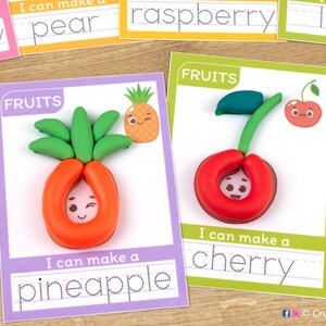 Fruits Playdough Mats. Printable Toddler, Preschool Educational ...