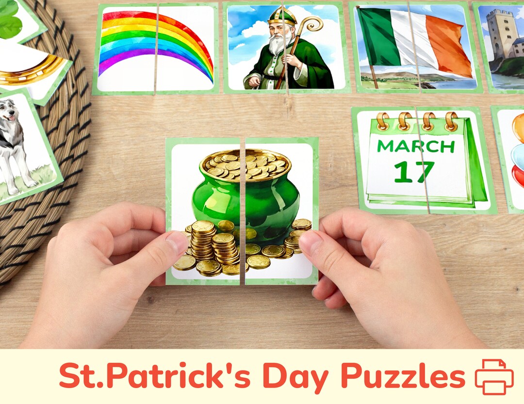 St. Patrick's Day Puzzle Pairs: Printable Match Cards for Toddlers ...