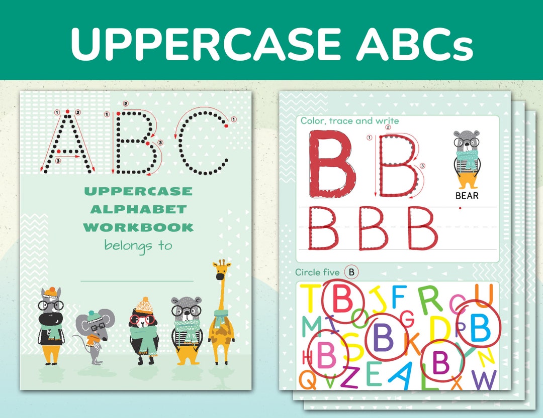 Uppercase Alphabet Workbook: Printable Tracing Worksheets for ...