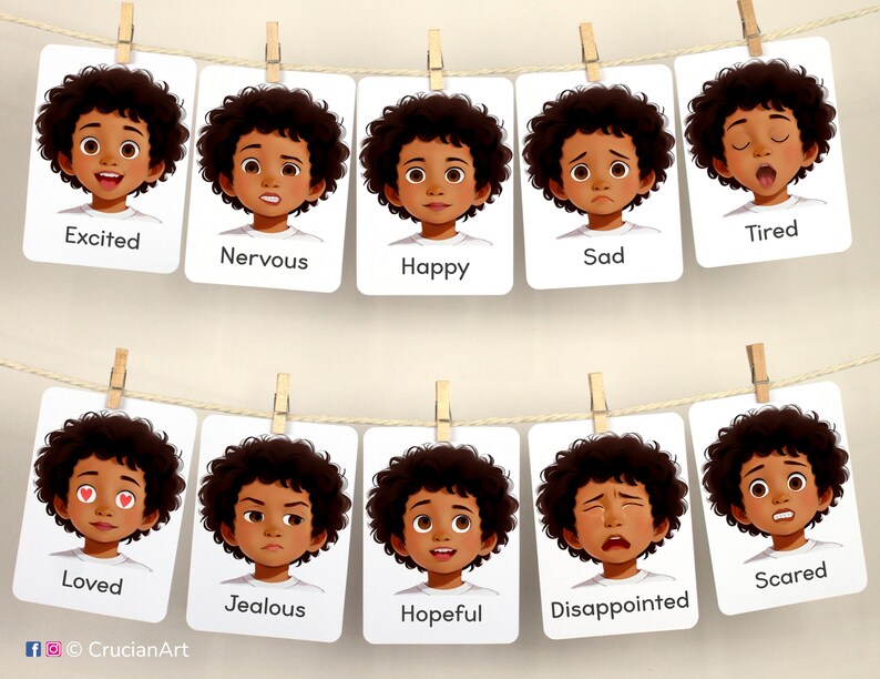 Emotion Flash Cards. Printable Flashcards for Boy: Explore Feelings ...