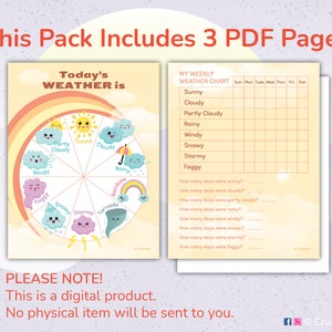 Boho Colors Weather Wheel Printable Activity. Homeschool, Preschool ...