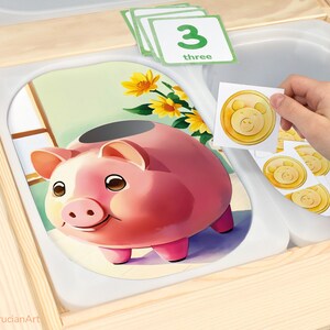 Piggy Bank Coins Counting Activity: Printable Flisat Insert for Sensory ...