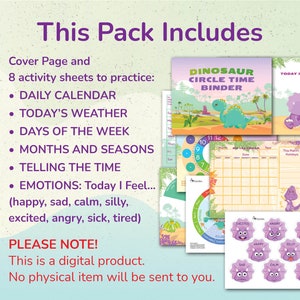 DAILY CALENDAR Morning Binder. Circle Time Printable Learning Workbook ...