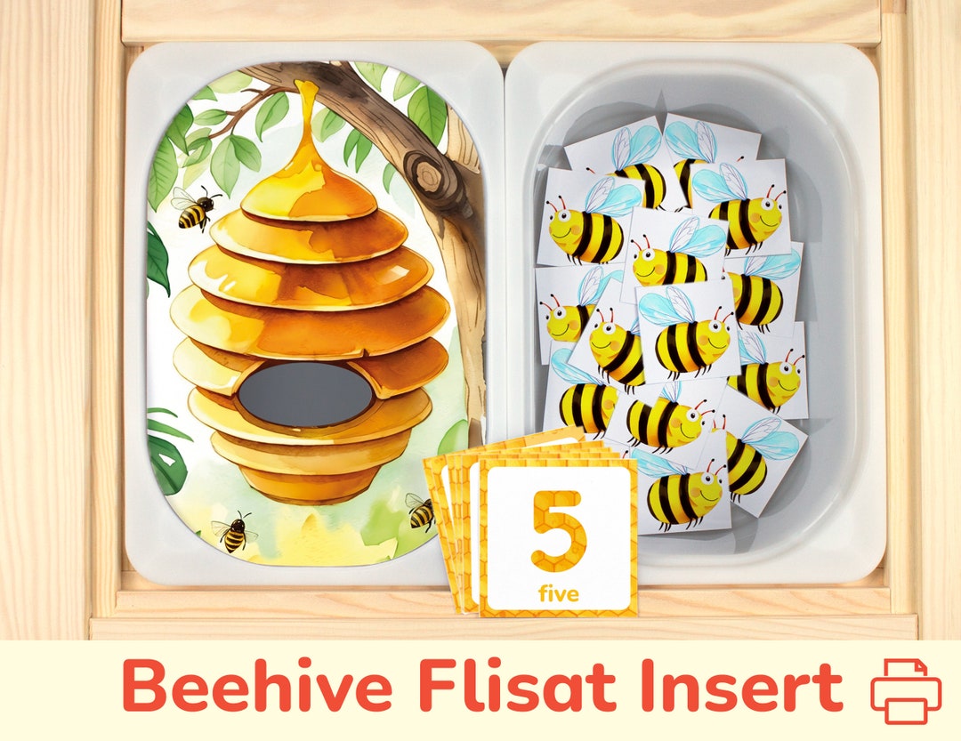 Beehive Flisat Insert: Honeybee Counting Activity for Sensory Table Bins. Spring and Summer ...