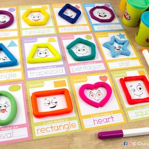 Shapes Play Dough Mats. Printable Playdough Activity. Toddler Preschool ...