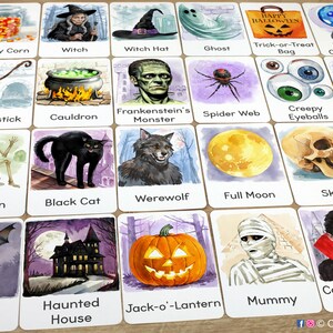 Halloween Flashcards: Halloween Printable Wall Art, Classroom ...