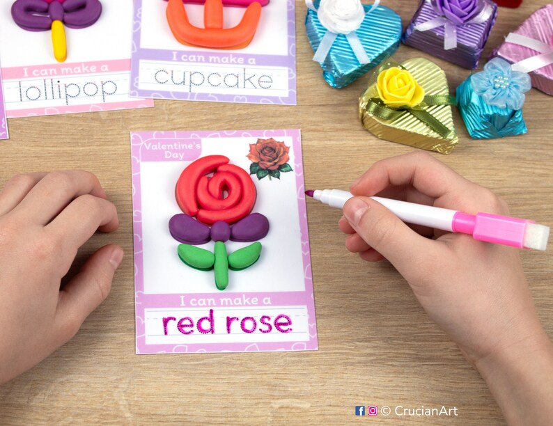 Valentine's Day Playdough Mats. Printable Play Dough Activity ...