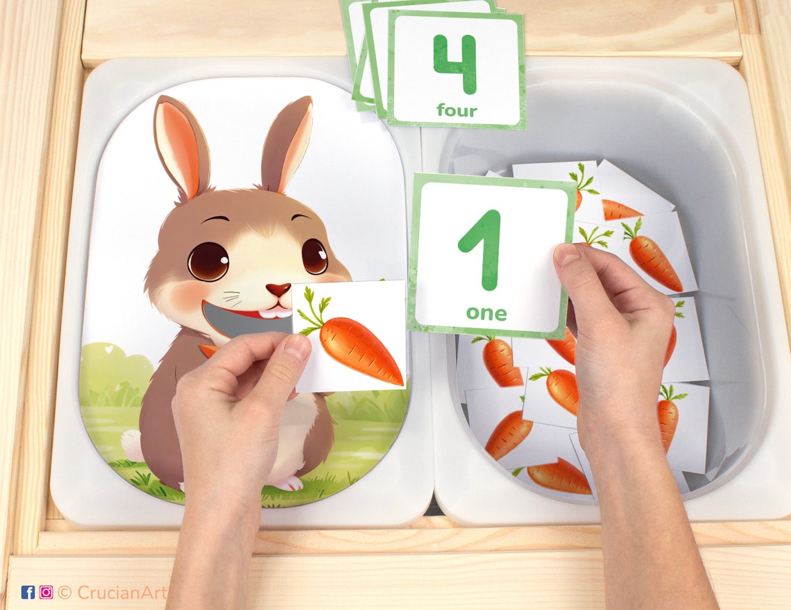 Feed the Bunny Carrots Flisat Insert: Counting up to 12 Printable ...