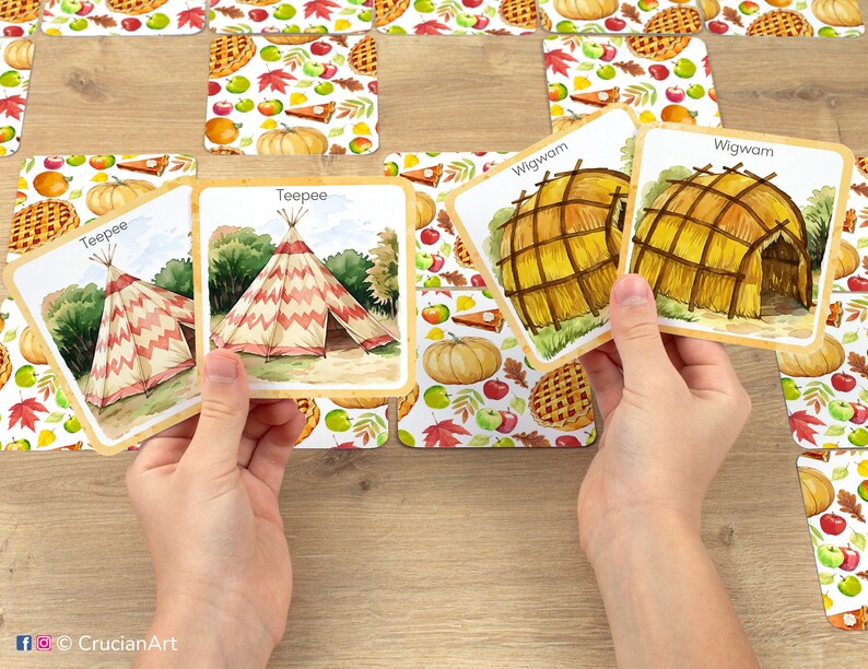 Thanksgiving Day Memory Game: Printable Toddler, Preschool ...