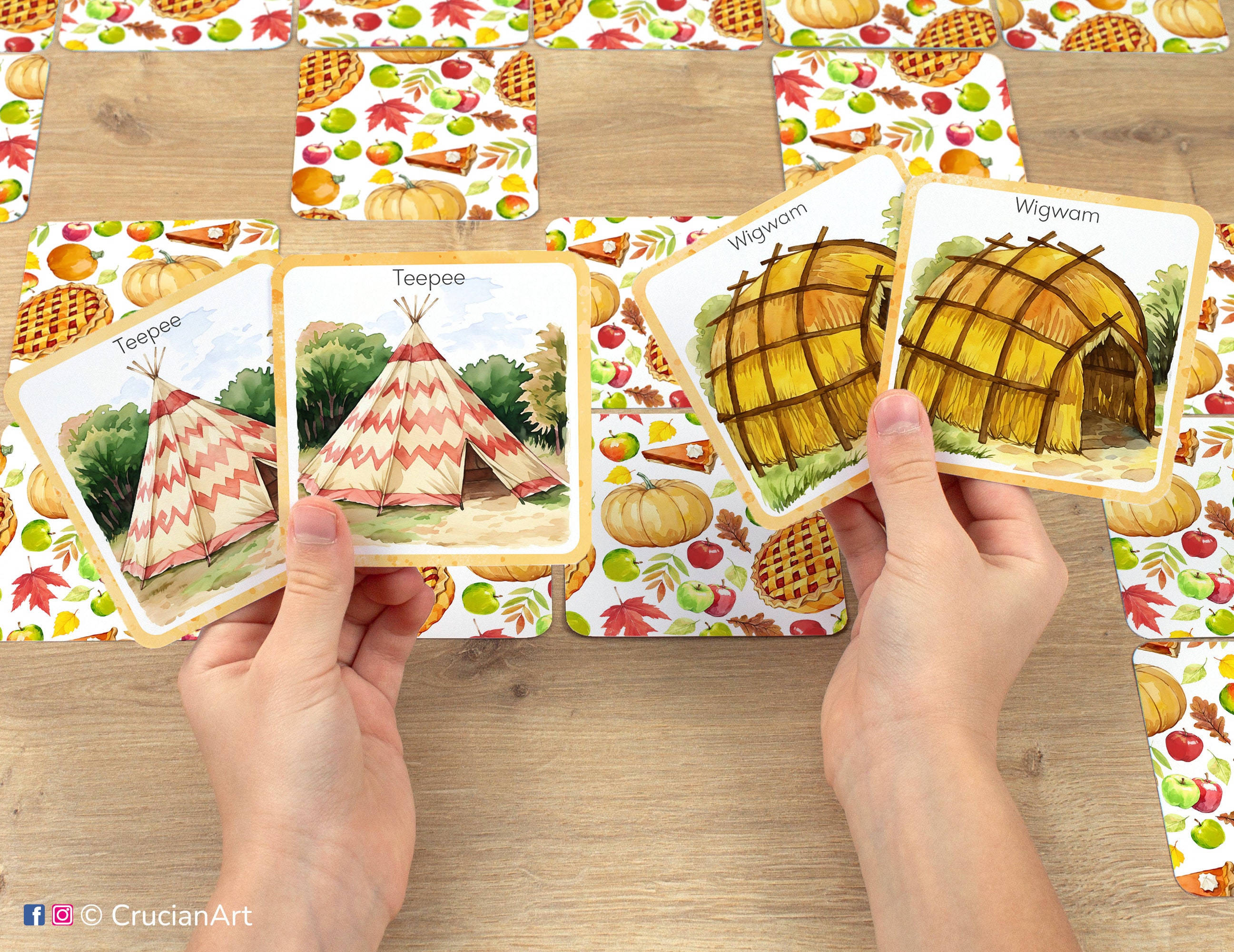 Thanksgiving Day Memory Game: Printable Toddler, Preschool ...