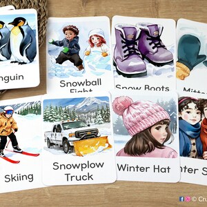 Winter Flashcards: Toddler Preschool Kindergarten Printable Flash Cards ...