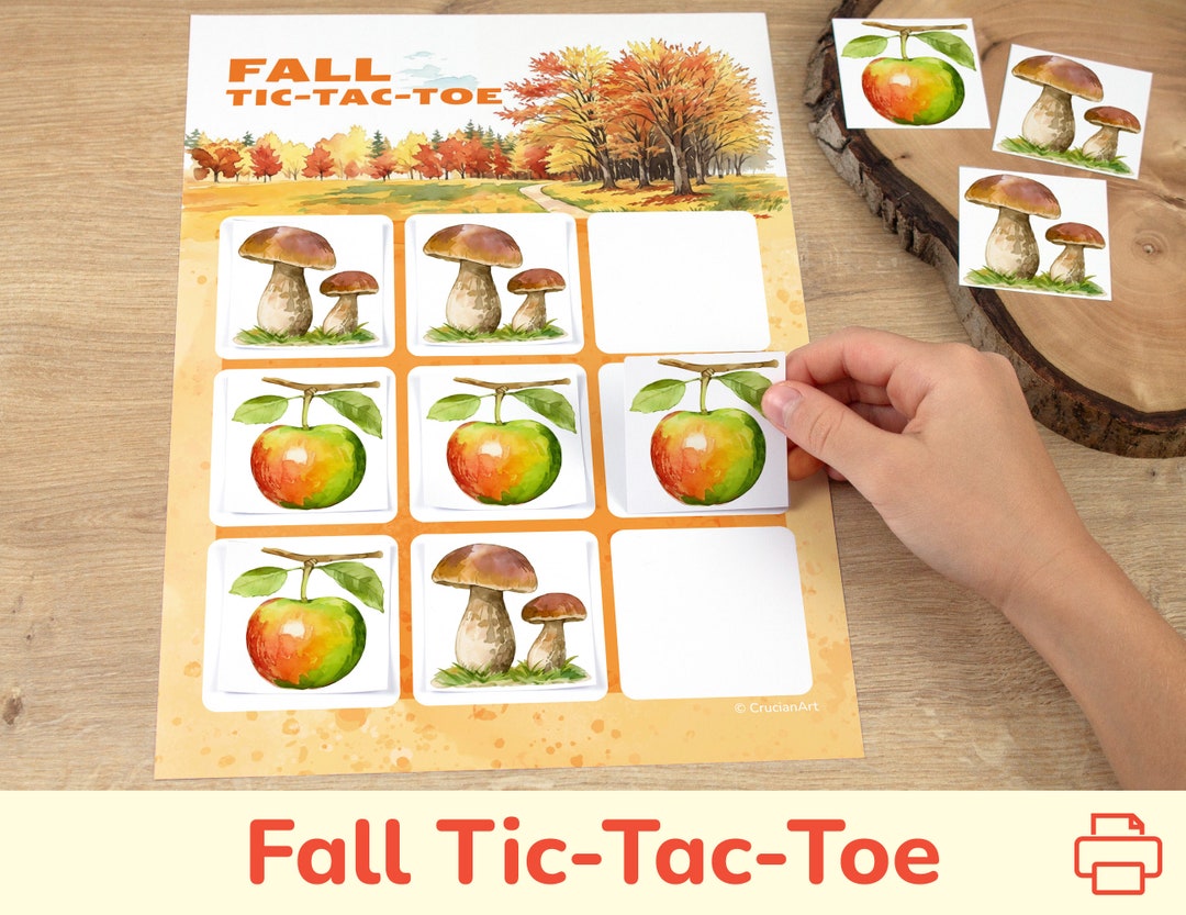 Fall Themed Tic-tac-toe Game: Toddler, Preschool, Kindergarten ...