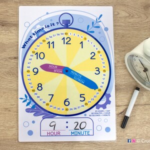 Printable Educational Clock. Learn to Tell Time Worksheet for Kid ...