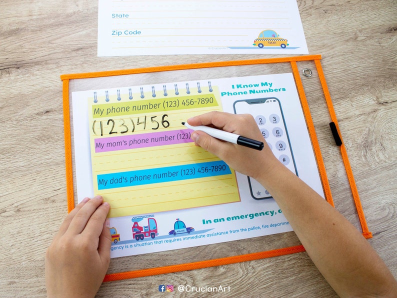 Personalized Phone Number & Address Practice Worksheet. | Etsy