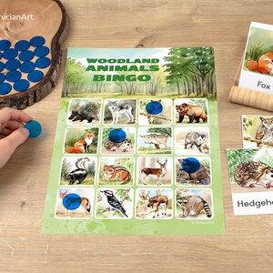 Woodland Animals Bingo Game: Printable Preschool, Kindergarten, Toddler ...