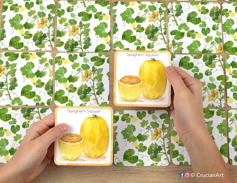 Pumpkin & Squash Memory Game: Printable Matching Activity. Autumn ...